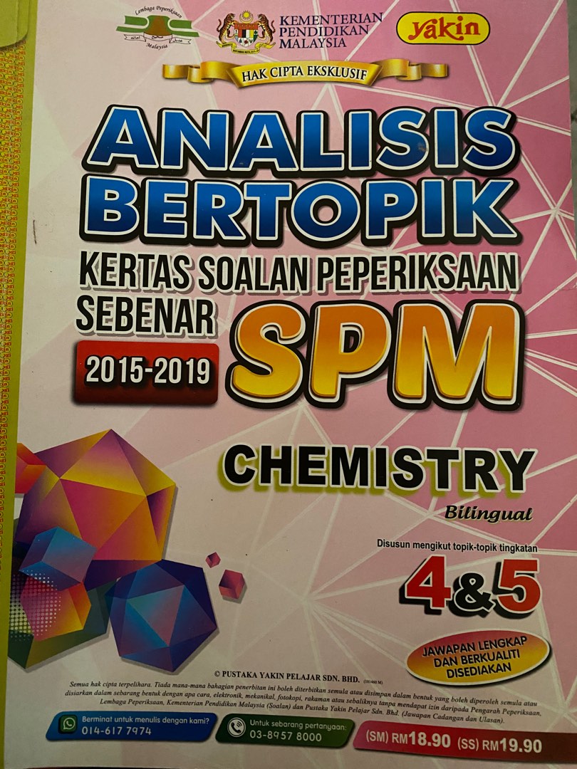 SPM Chemistry Past Years Question 2015-2019, Hobbies & Toys, Books ...