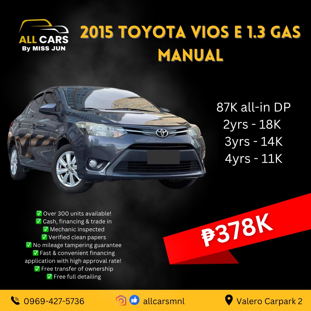 Toyota Vios 1.3 E Manual, Cars for Sale, Used Cars on Carousell