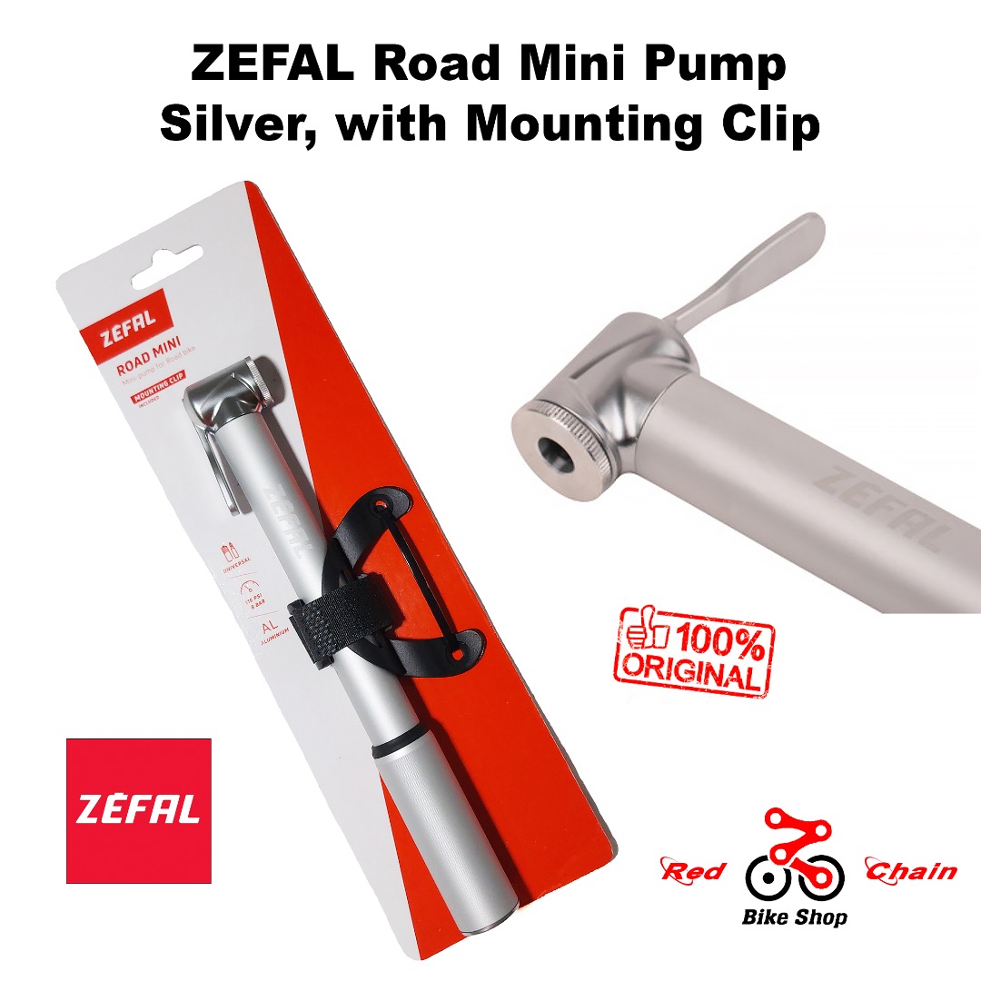 ZEFAL Road Mini Hand Pump, Silver, Sports Equipment, Bicycles & Parts ...
