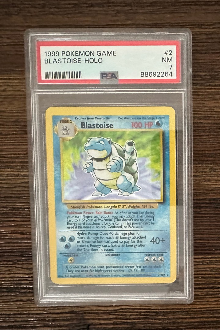 1999 Pokemon Base Set Blastoise Holo #2 PSA 7 Nm, Hobbies & Toys, Toys ...