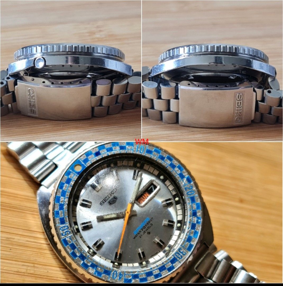 70s Vintage Seiko 5 Sports speed racing Rally Diver silver dial 6119 ...