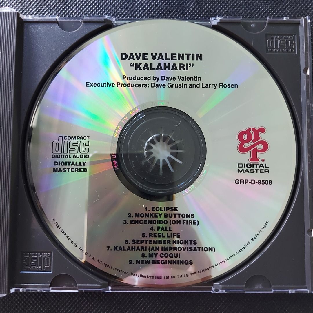 (日本三洋版) GRP jaZZ．dave valentin FEAT. DAVE GRUSIN - kALAHARi 精選 CD (84年 mfg by SANYO jAPAN, 側帶付 ...
