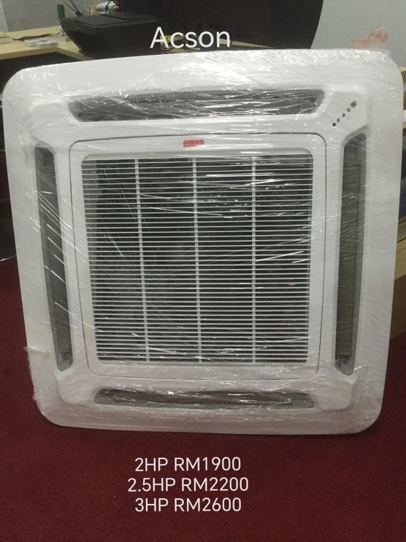 Acson 2.5hp Ceiling Cassette Aircond B762, Furniture & Home Living ...