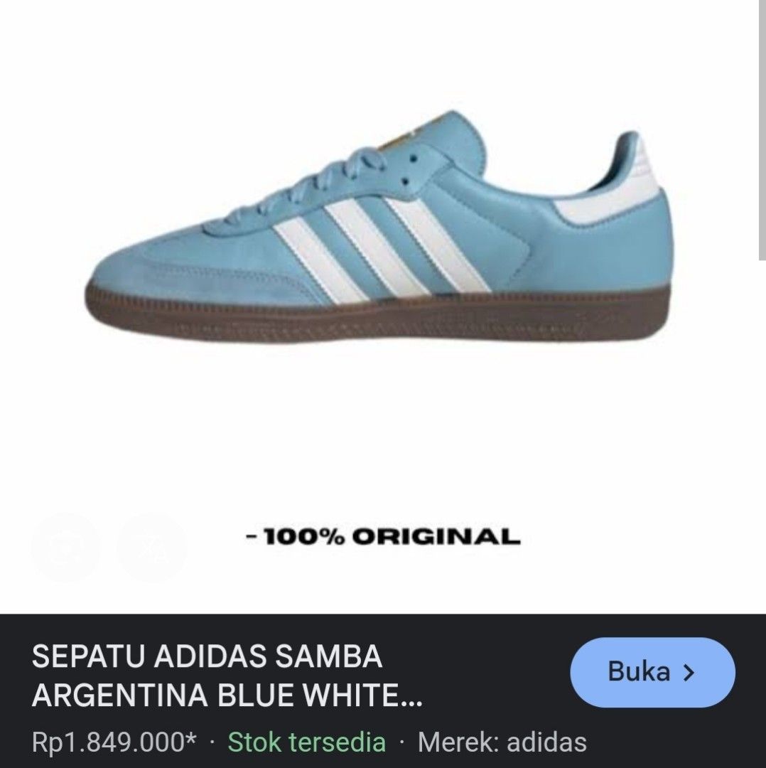 Adidas Samba Team Argentina, Fesyen Pria, Sepatu , Sneakers di Carousell