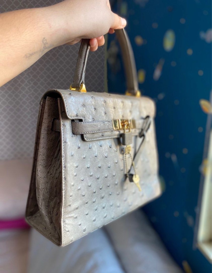 Authentic ostrich small kelly bag, Luxury, Bags & Wallets on Carousell