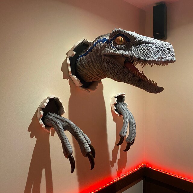 Blue Velociraptor Wall Bursting Prop Replica, Hobbies & Toys, Toys ...
