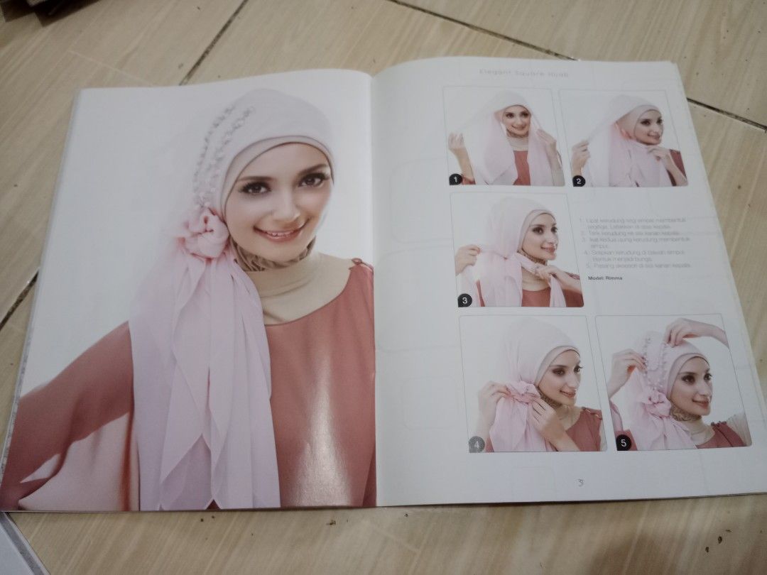 Buku Tutorial Hijab Full Colour "Elegant Square Hijab", Buku & Alat ...
