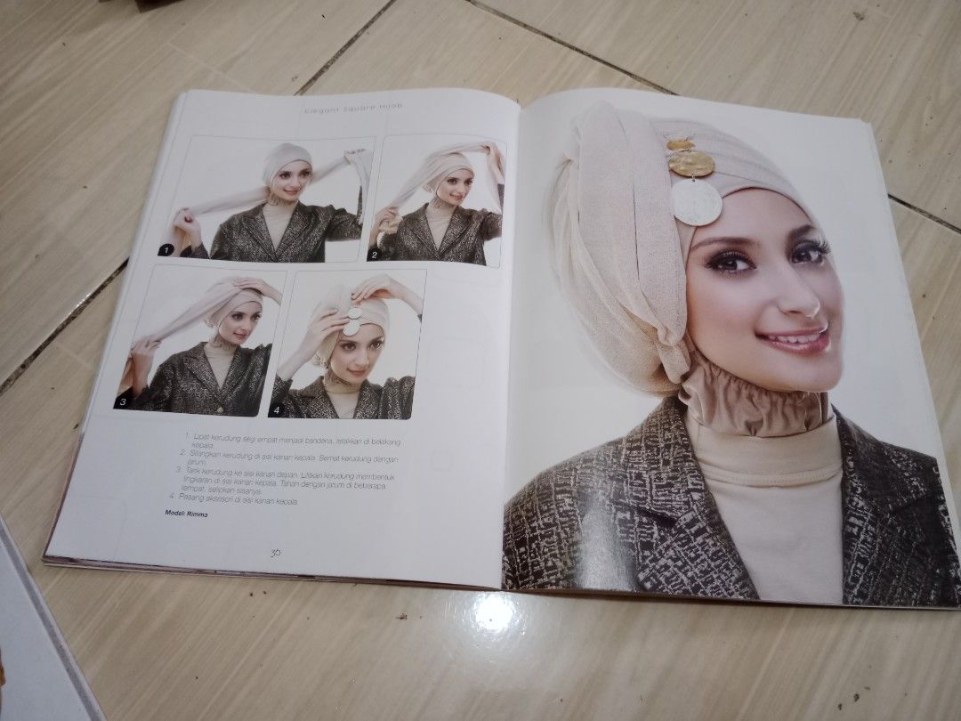 Buku Tutorial Hijab Full Colour "Elegant Square Hijab", Buku & Alat ...