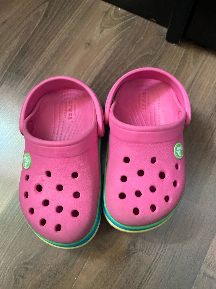 Crocs Pink Clogs (size C8), Babies & Kids, Babies & Kids Fashion on ...