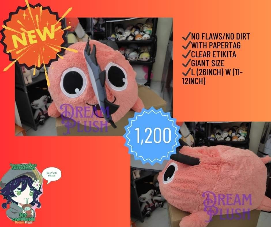 CSM | Chainsawman | POCHITA Giant Plush, Hobbies & Toys, Toys & Games ...