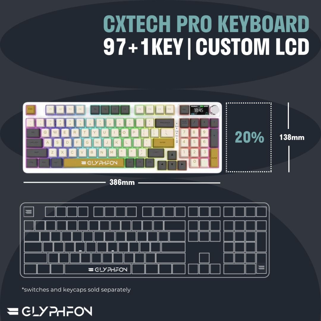 🤖 CXTech C98 Pro - 96% Custom Mechanical Keyboard Kit with Custom LCD ...