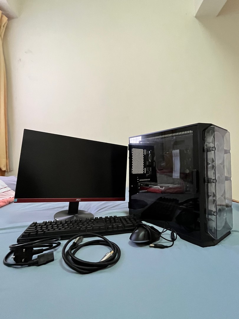 Gaming PC Full Set - Ryzen 5 3600 (with AOC monitor, keyboard and mouse ...