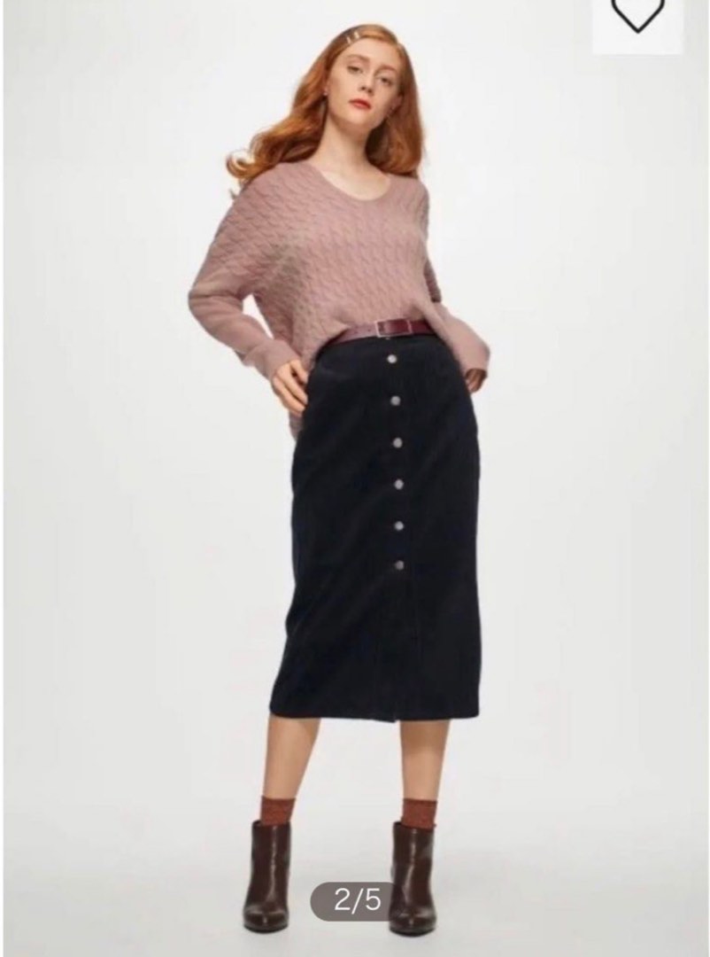 GU denim front button skirt, Women's Fashion, Bottoms, Skirts on Carousell