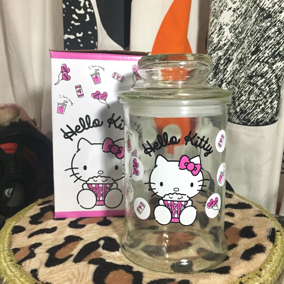 Hello Kitty Glass Airtight Storage Jar, Furniture & Home Living ...