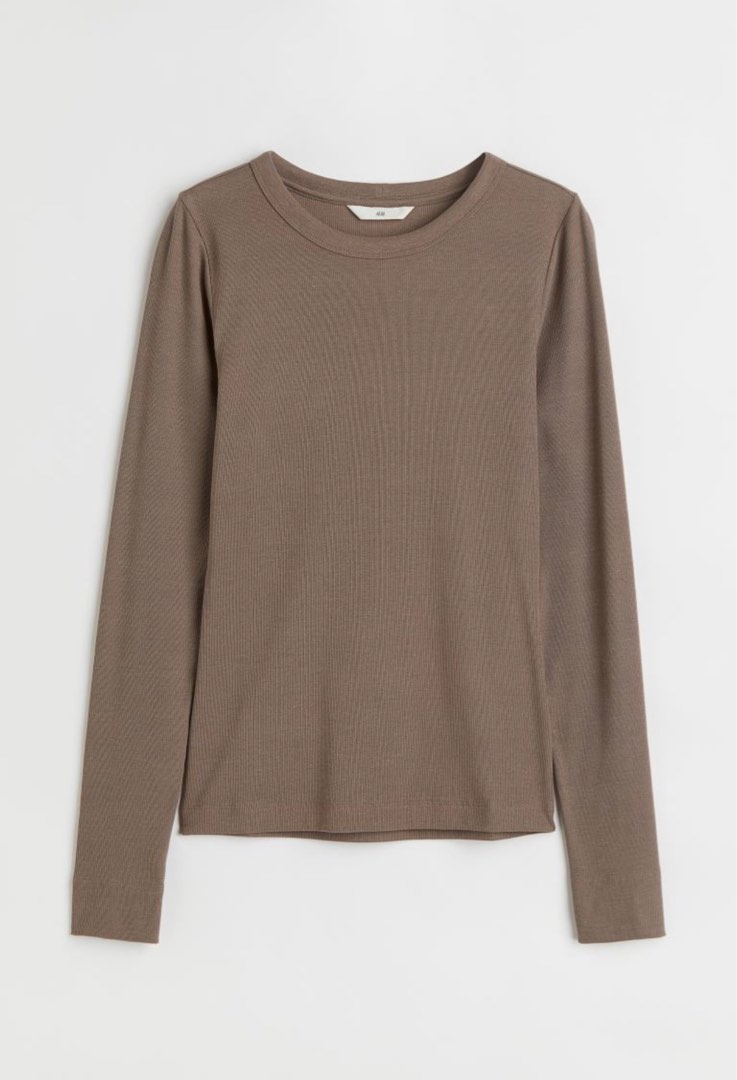 H&m ribbed top, Women's Fashion, Tops, Shirts on Carousell