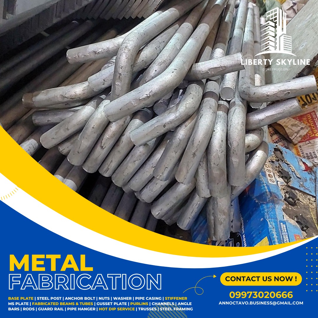 Hotdip Galva Anchor Bolt | Flange | Base Plate | HSS | Angle Bar | Channel Bar | Flat Bar ...