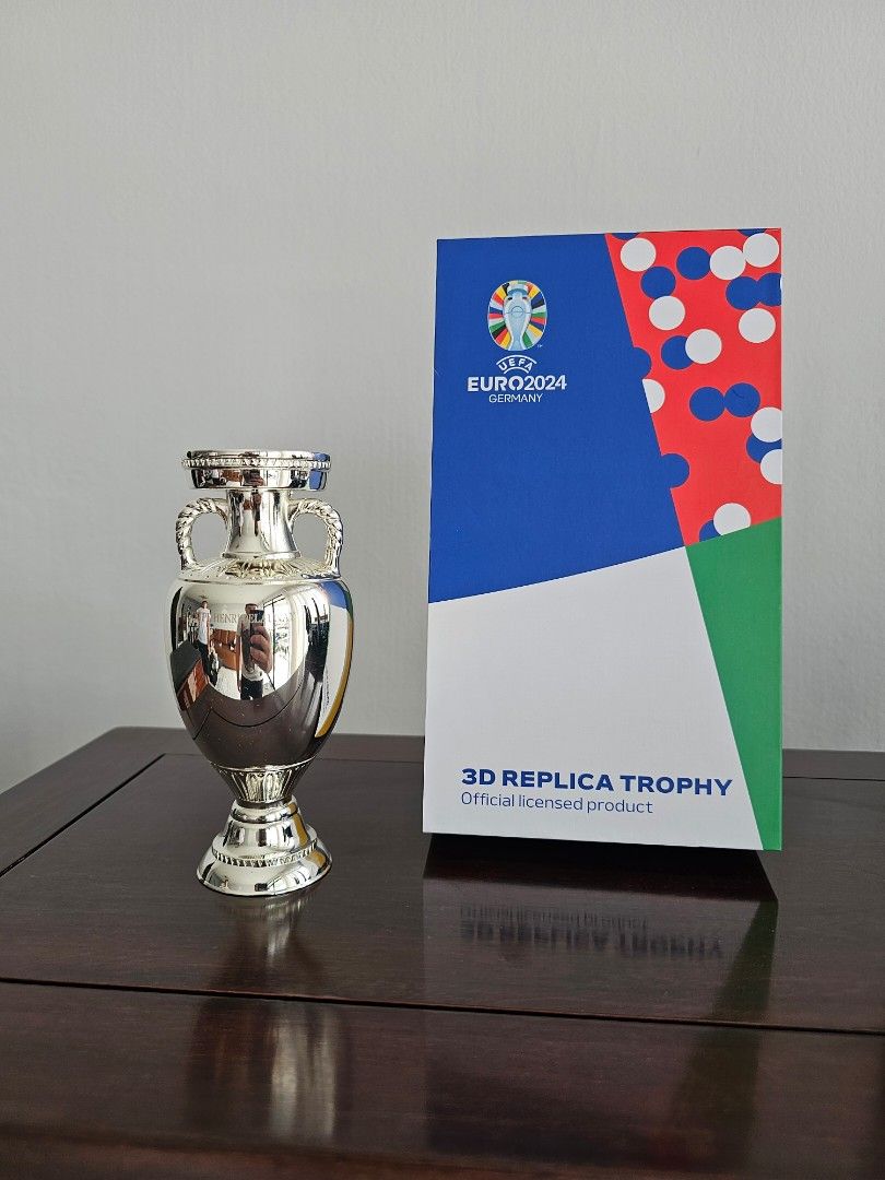 LAST ONE: Official UEFA EURO 2024 3D Mini Replica Trophy, Hobbies ...