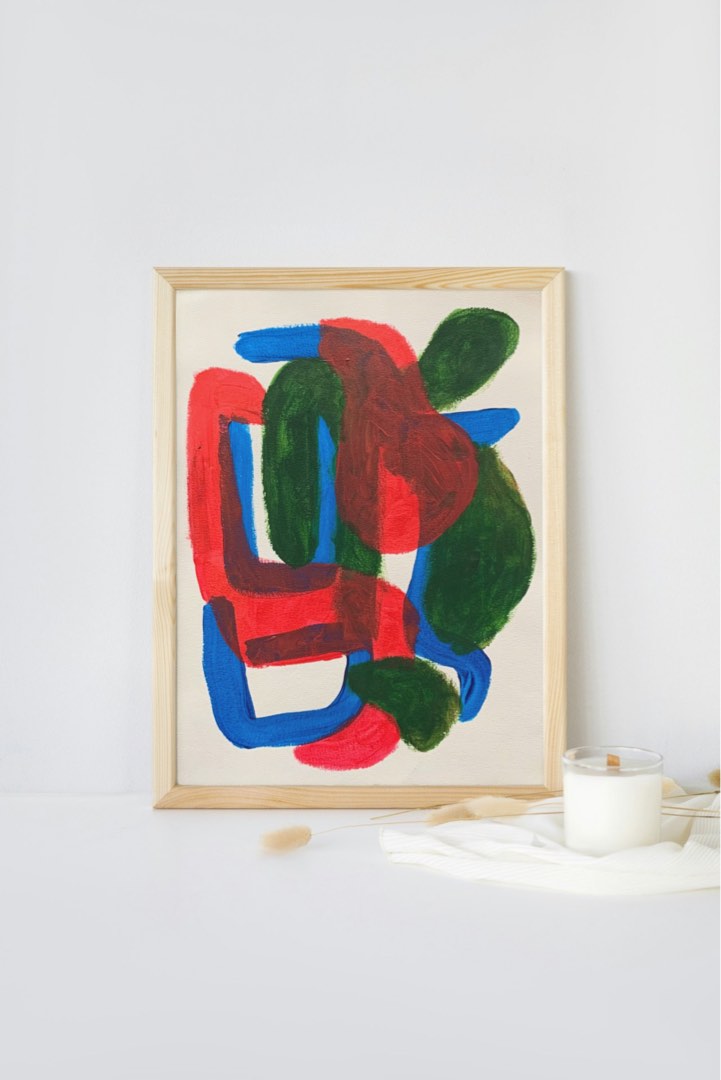 Lukisan on paper 'Curah' drawing di kertas home decor hiasan, Desain ...