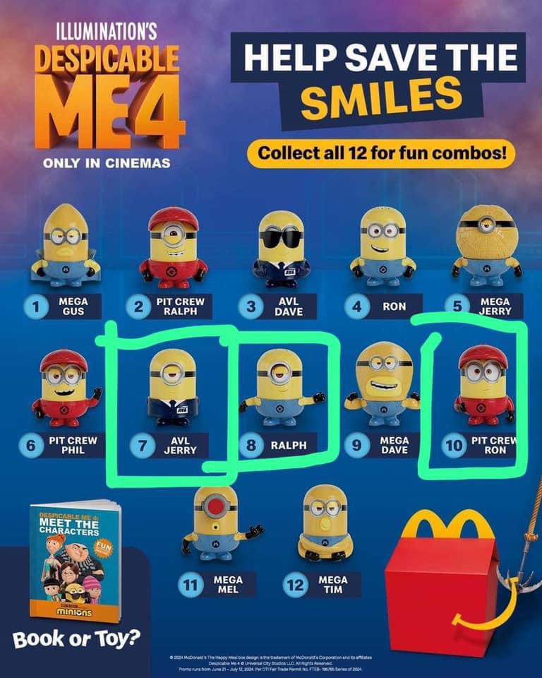 Minion ME4 2024 oversea 3pcs, Hobbies & Toys, Collectibles ...