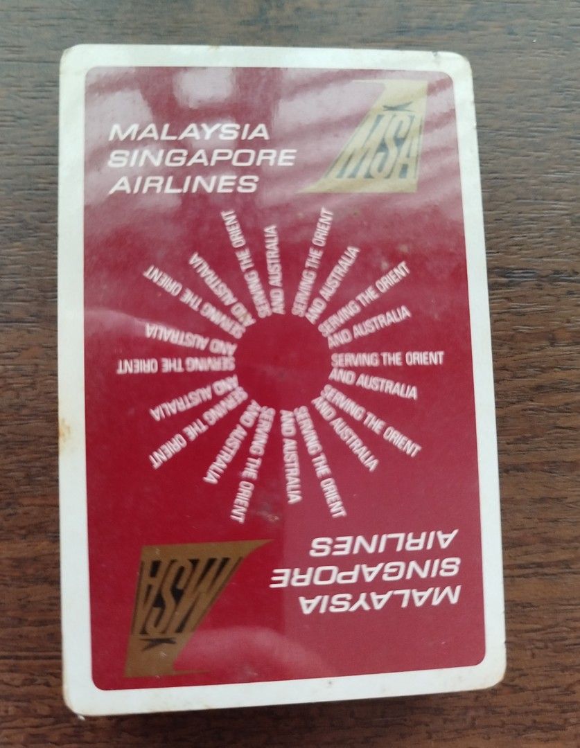 MSA Malaysia Singapore airlines Playing Cards Unpacked, Hobbies & Toys ...