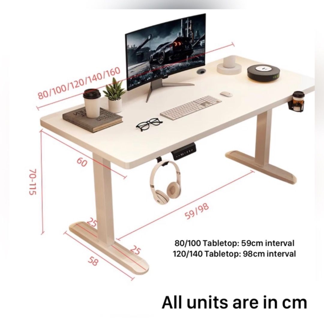 [Same Day Delivery] Electric Height Adjustable Table Ergonomic Standing Desk PC Computer Gaming ...