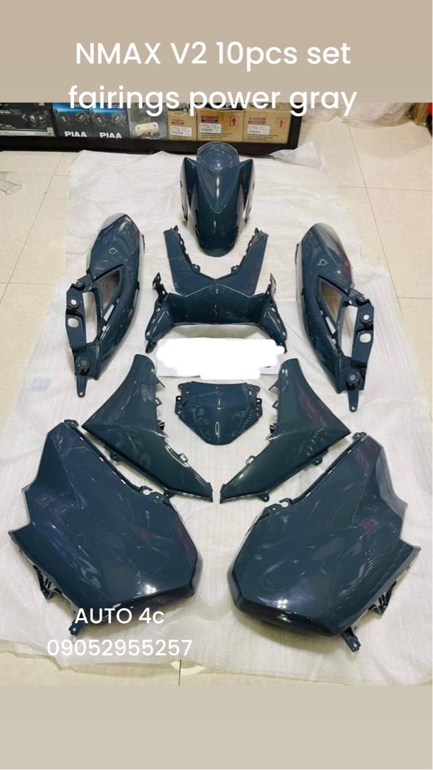 NMAX V2 power gray 10pcs set fairings, Motorbikes, Motorbike Parts ...
