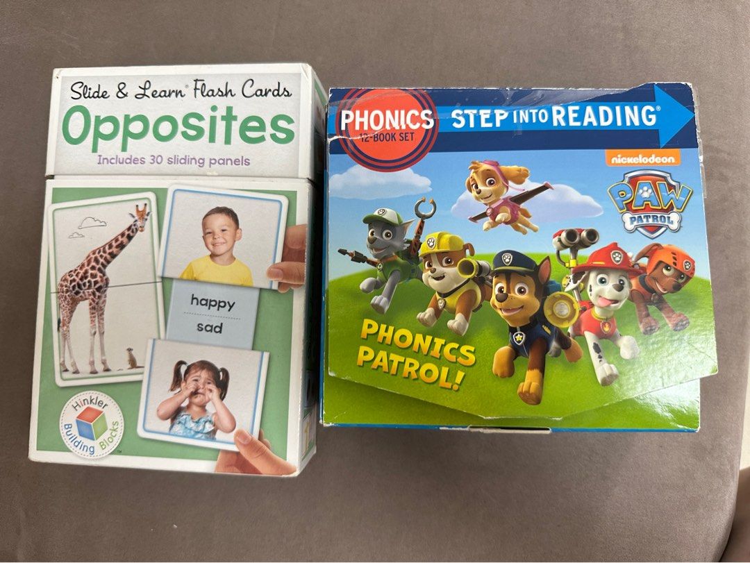 Paw Patrol Phonic + opposite flash cards, 興趣及遊戲, 書本 & 文具, 小說 & 故事書 ...