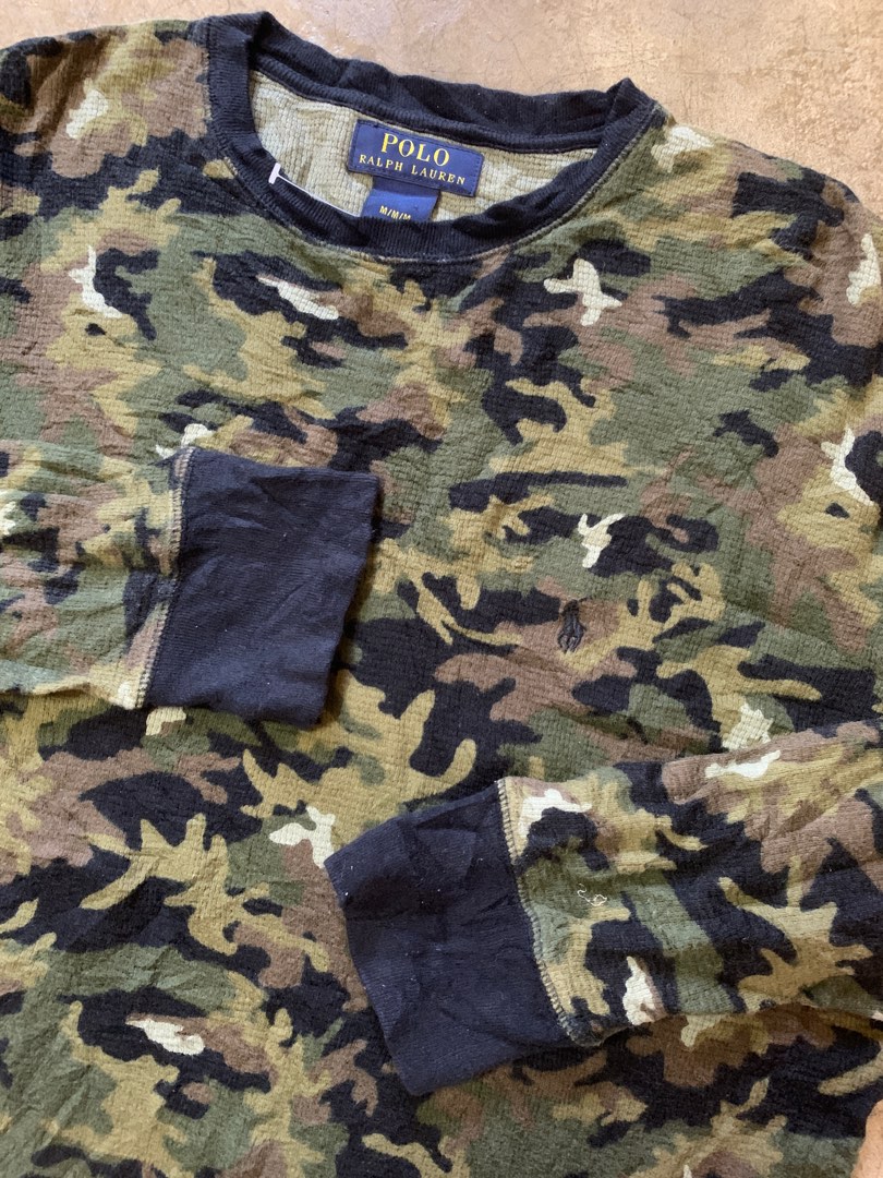 polo ralph lauren RRL 67 military og army camo heavyweight long sleeve ...