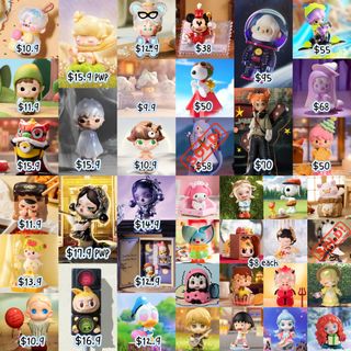 popmart grab bags skullpanda pucky duckoo sanrio minion figurine toys ...