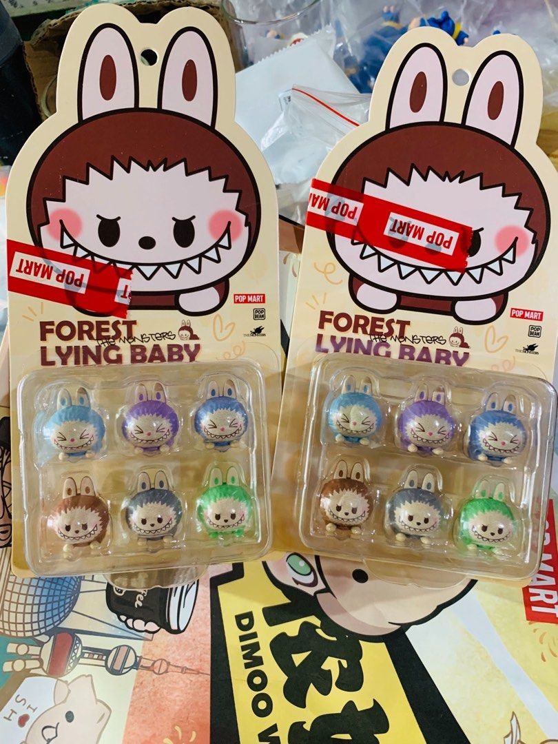 Popmart Shanghai Exclusive Labubu Forest Lying Baby, Hobbies & Toys ...