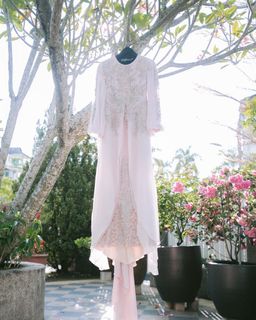 Teh Firdaus Wedding Dress with veil, Women's Fashion, Dresses & Sets ...