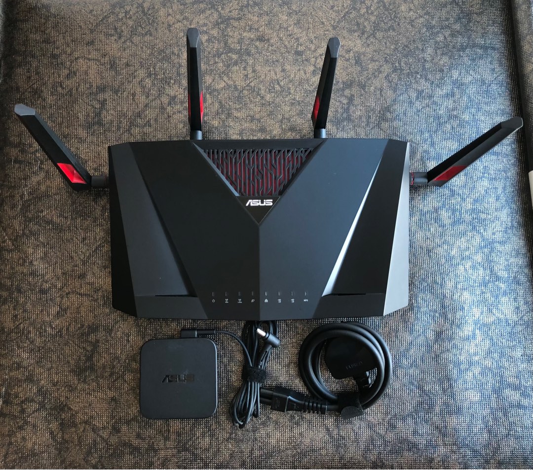 華碩路由器 ASUS RT-AC88U Wireless AC-3100 Dual Band Gigabit WiFi Router, 電腦 ...