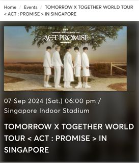 Tomorrow X Together Singapore 2024, Tickets & Vouchers, Event Tickets ...