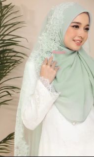 Teh Firdaus Wedding Dress with veil, Women's Fashion, Dresses & Sets ...