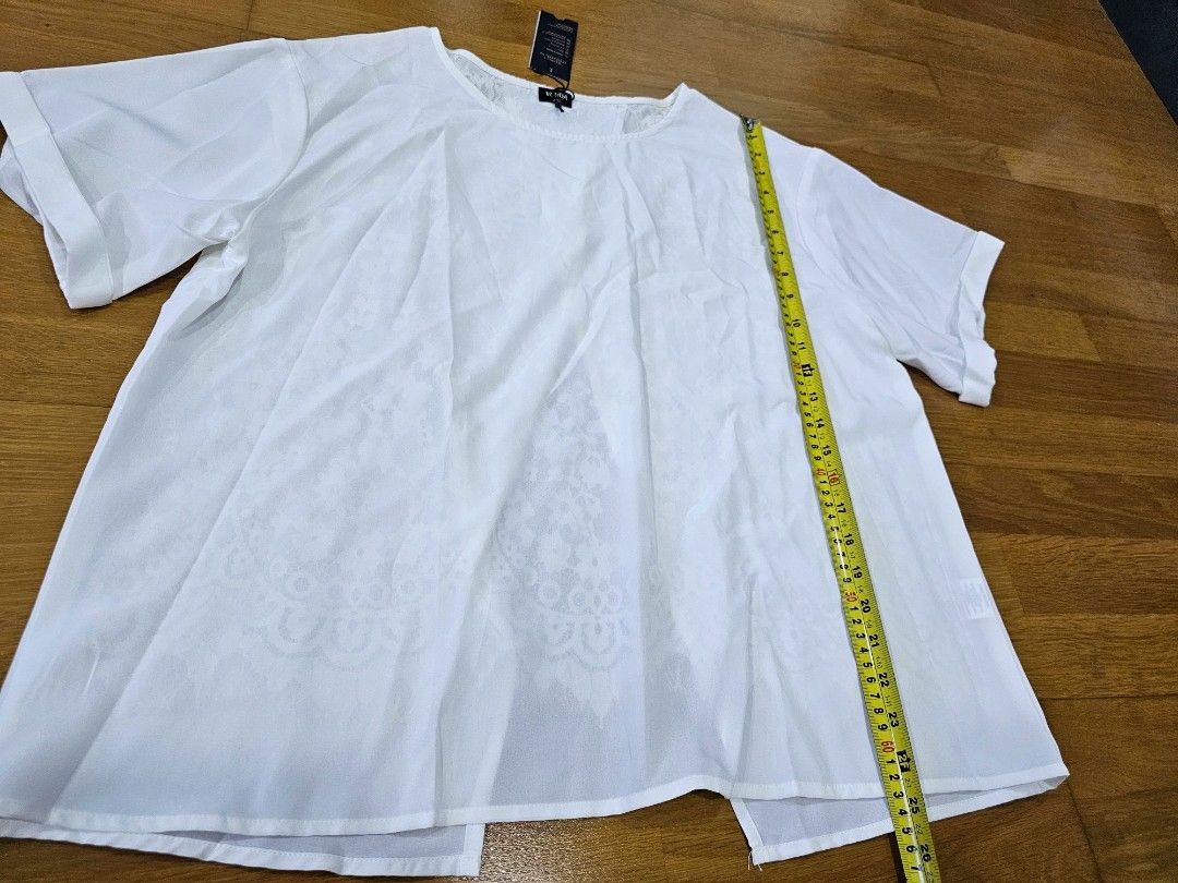 Vonda - Plus Size White Summer Blouse with Open Back Lace Design ps96 ...