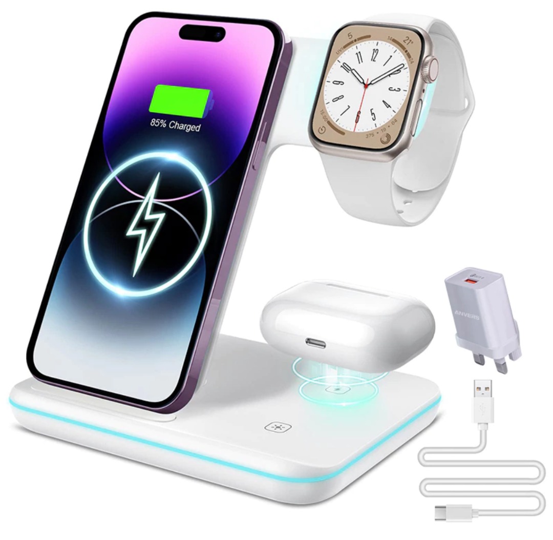 Wireless charing for iphone! Anvers 3 in 1 wireless charger stand 15w ...