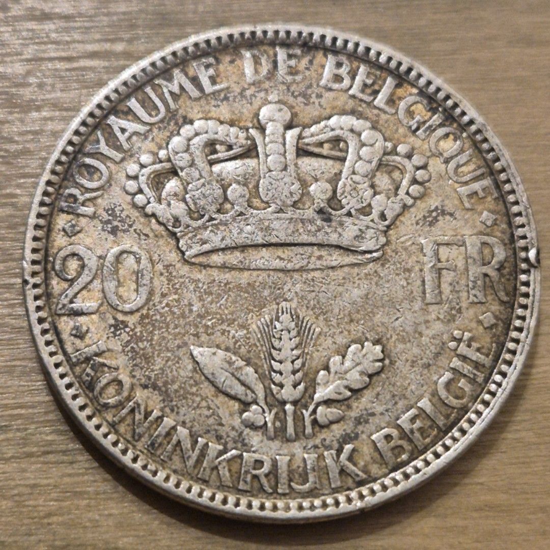 1935 Belgium King Leopold III 20 Franc Silver Coin, Hobbies & Toys ...