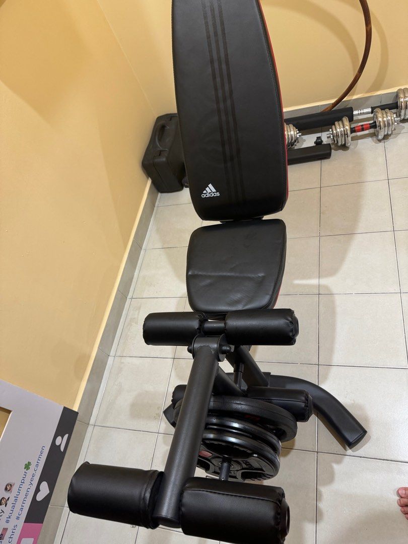Adidas gym bench with leg curl, Sports Equipment, Other Sports ...