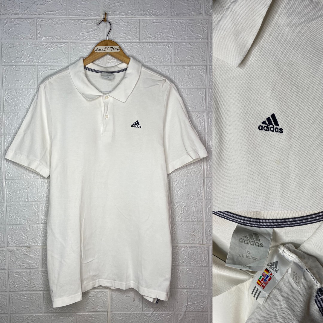 ADIDAS POLO SHIRT BASIC LOGO (White), Men's Fashion, Tops & Sets ...