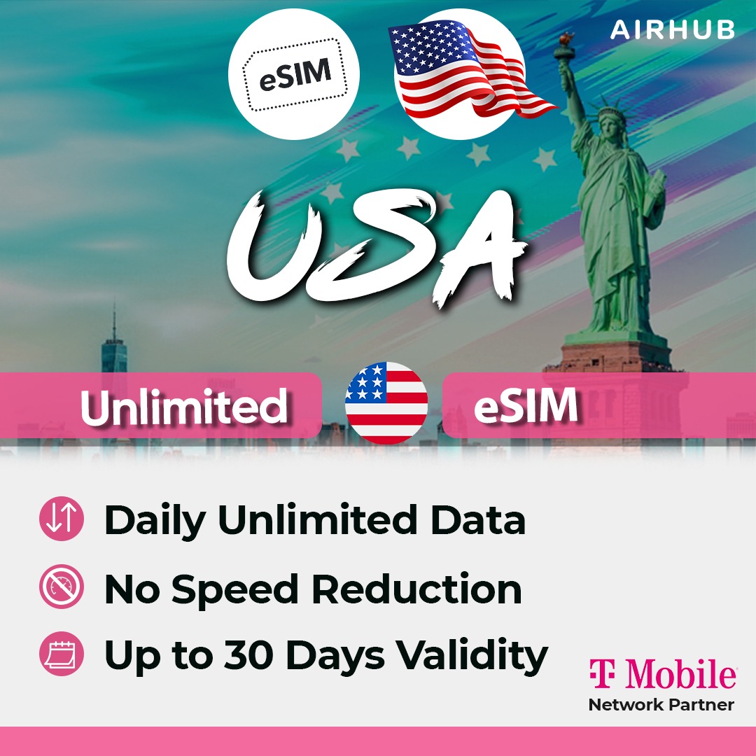 Airhub USA eSIM with 15GB Data - Instant Delivery Via Email, Mobile ...