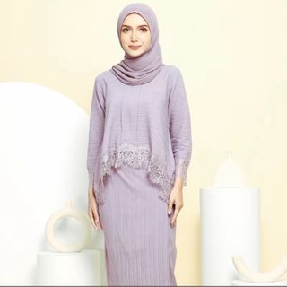 Assorted Brands Honey Yellow Printed Baju Kurung Set, Women's Fashion ...