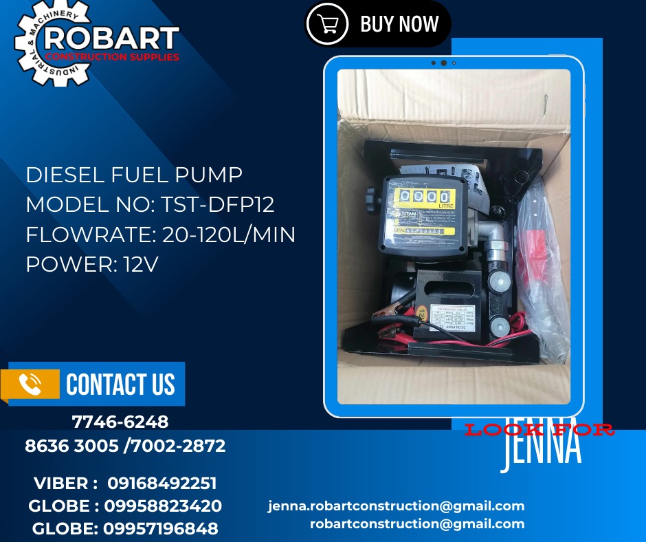 Diesel fuel pump Model No: TST-DFP12 Flowrate: 20-120L/min Power: 12v ...