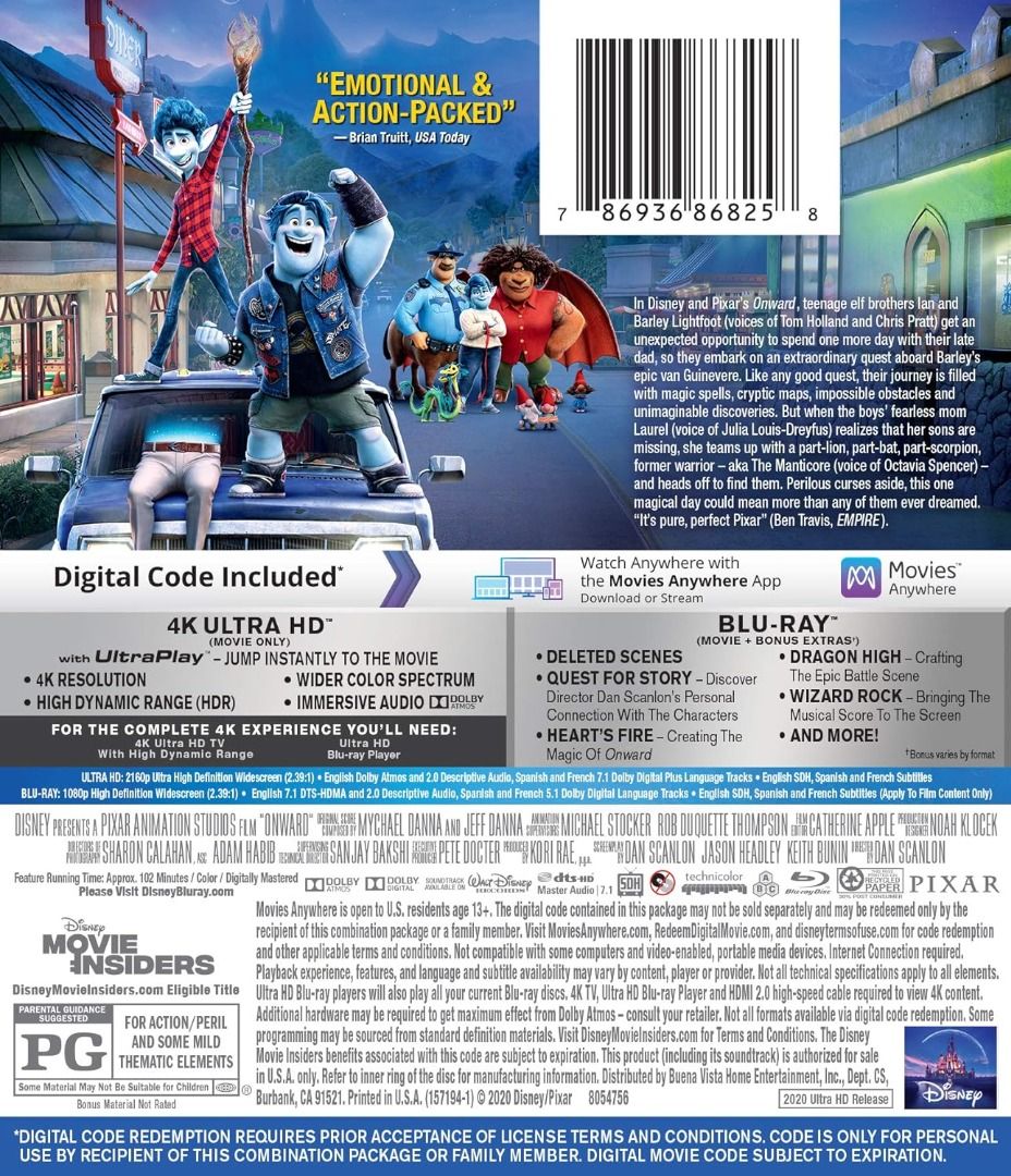 Disney Pixar's Onward [4K Ultra HD + Bluray], Hobbies & Toys, Music ...