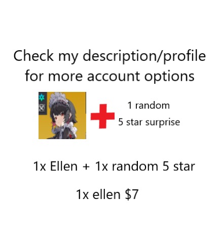 [Fast deal] Ellen + random 5 star surprise level 4 Zenless Zone Zero ...