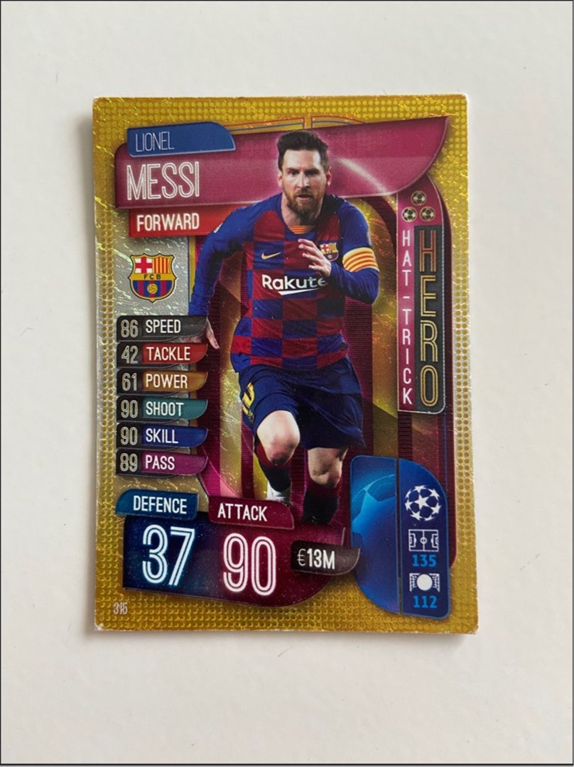 Football Gold Card UEFA Champion League - Messi, Hobbies & Toys ...