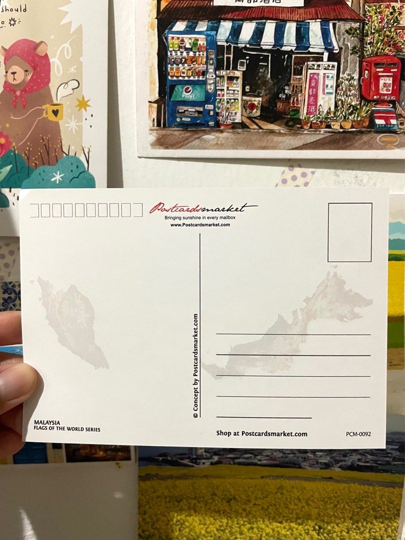 FOTW Malaysia flag postcard postcrossing, Hobbies & Toys, Stationery ...