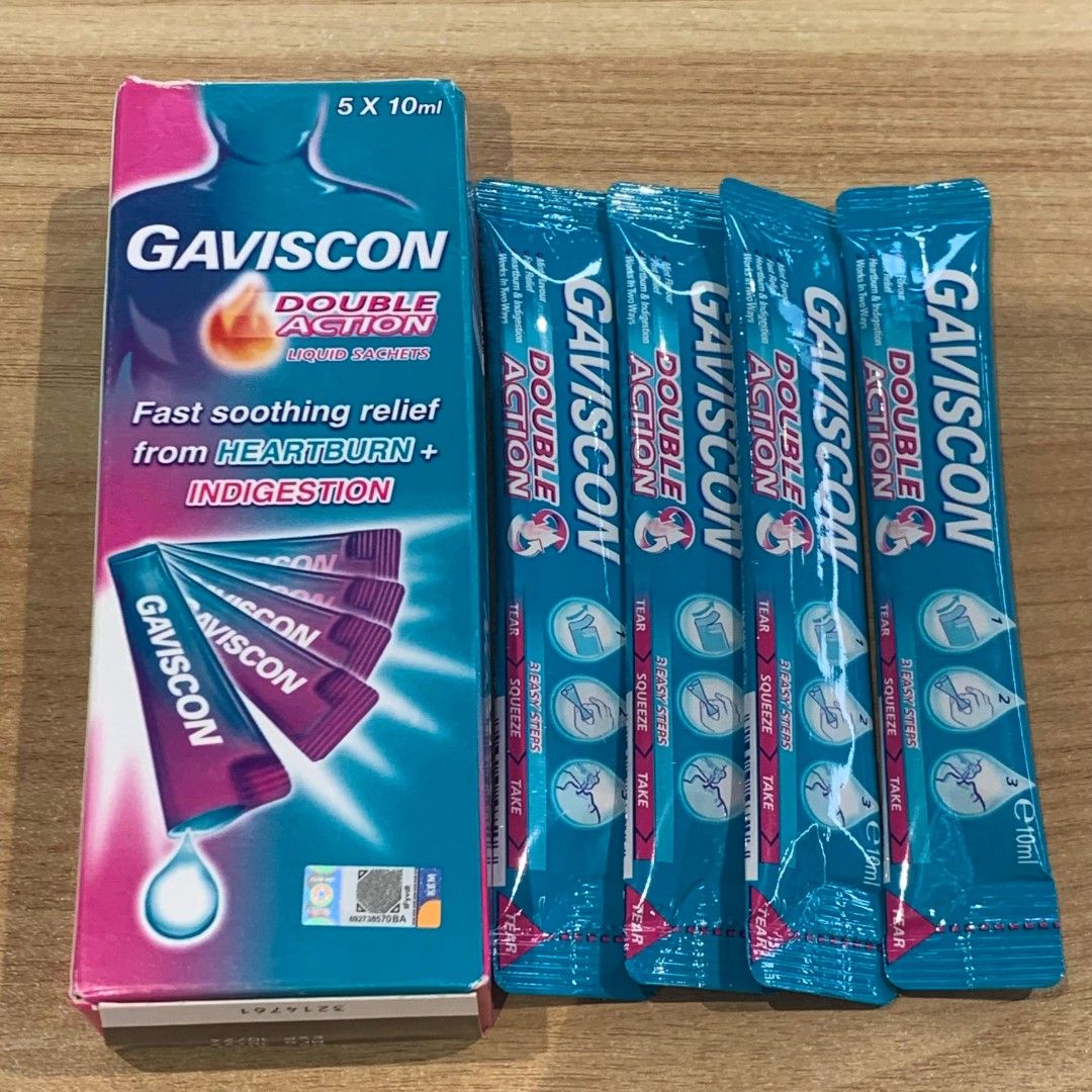 GAVISCON Double Action Liquid Sachets 9 x 10ml, Health & Nutrition ...