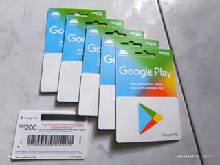Google play store gift card (MY) RM10-RM100, Tickets & Vouchers, Store ...