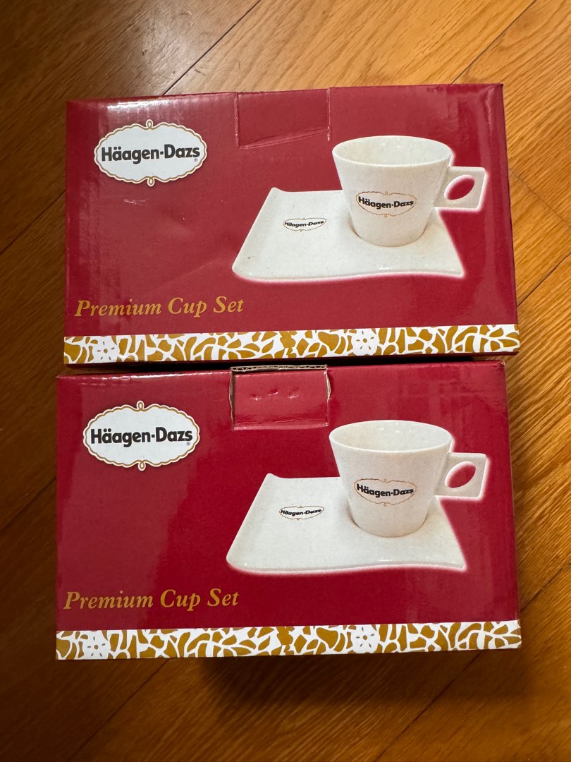 全新Haagen Dazs premium cup set, 傢俬＆家居, 廚具和餐具, 茶具配件 - Carousell