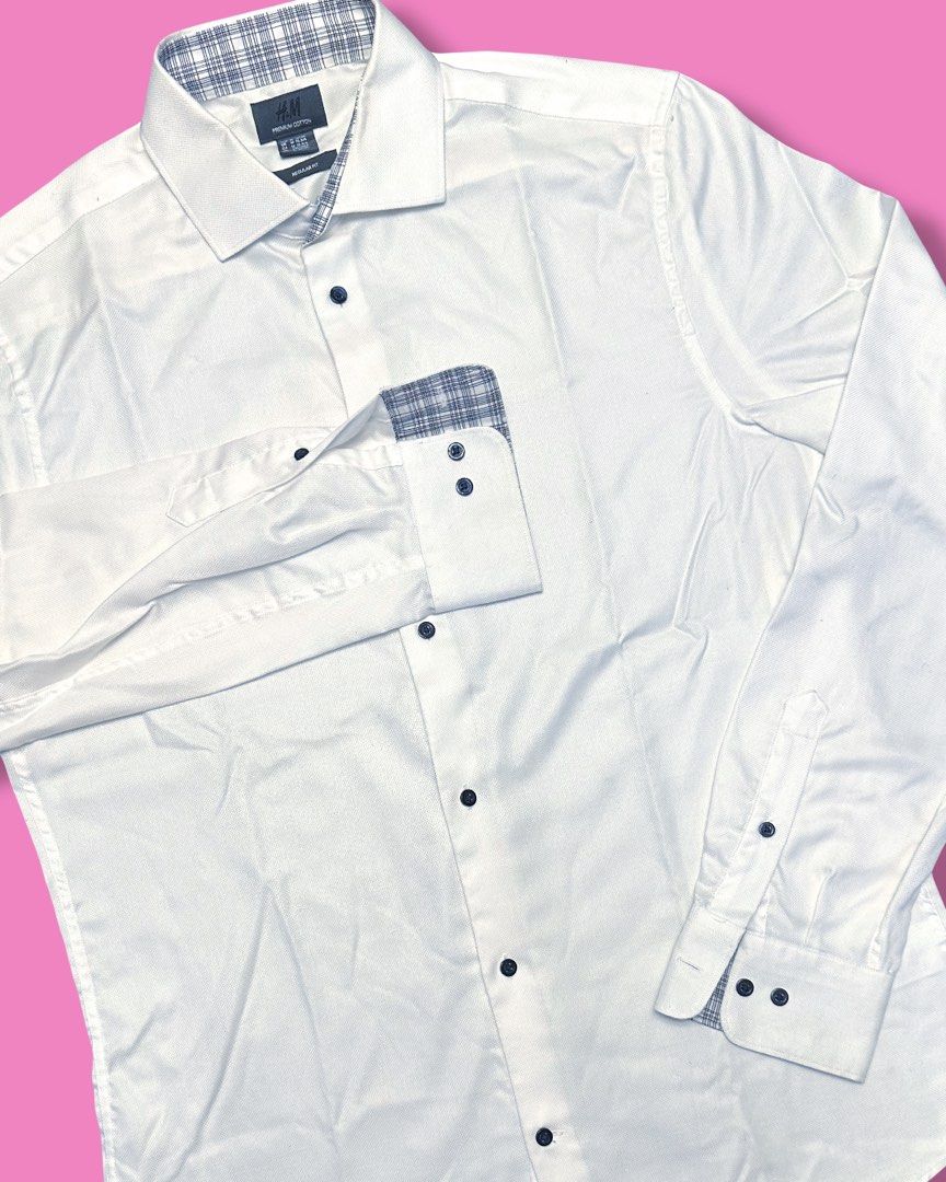 H&M Premium Cotton, Men's Fashion, Tops & Sets, Formal Shirts on Carousell